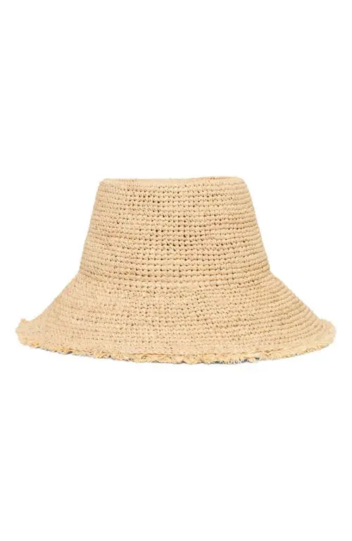 L*Space Paco Embellished Paper Raffia Bucket Hat - Natural