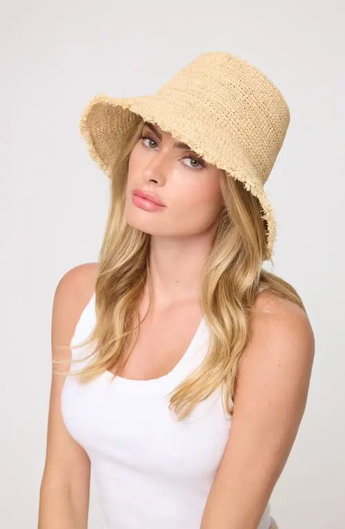 L*Space Paco Embellished Paper Raffia Bucket Hat