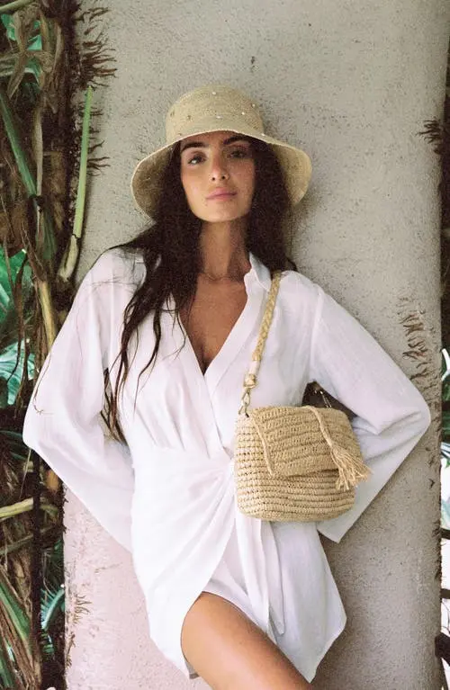 L*Space Carmel Island Raffia Bucket Hat