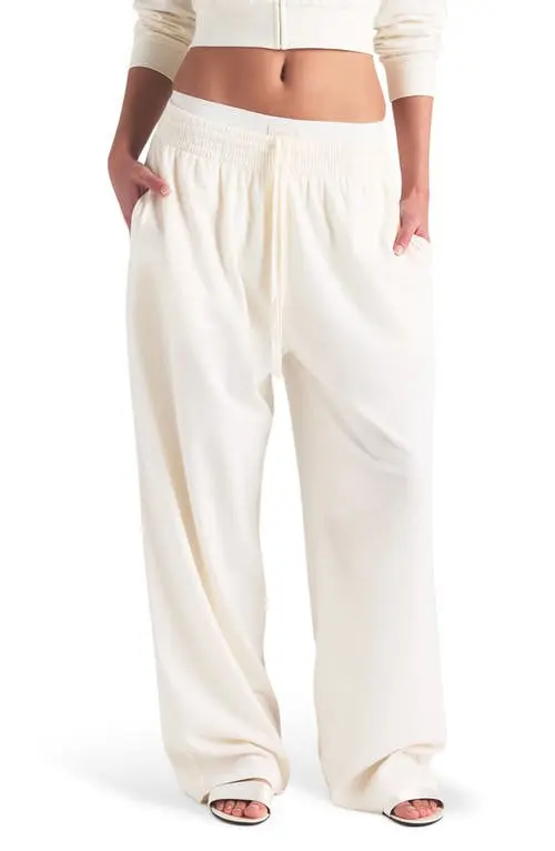 SKIMS Cotton Blend Jersey Wide Leg Pants - Marble