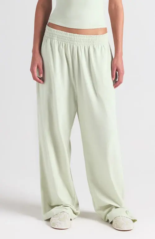 SKIMS Cotton Blend Jersey Wide Leg Pants - Spearmint