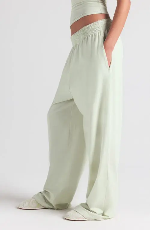 SKIMS Cotton Blend Jersey Wide Leg Pants - Spearmint