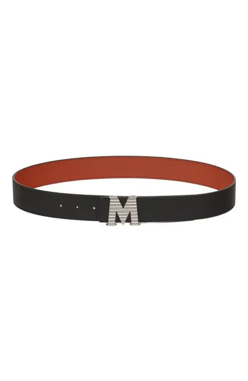 Mcm Claus Fluted Reversible Belt - Black