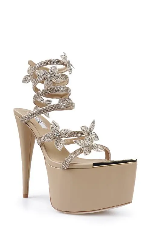 ZIGI Zinnia Embellished Platform Sandals - Gold Suede