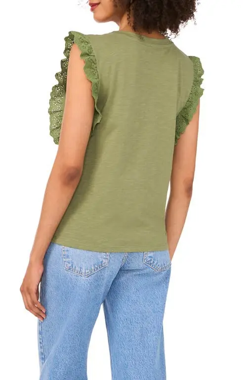 Vince Camuto Ruffle Eyelet Tank Top