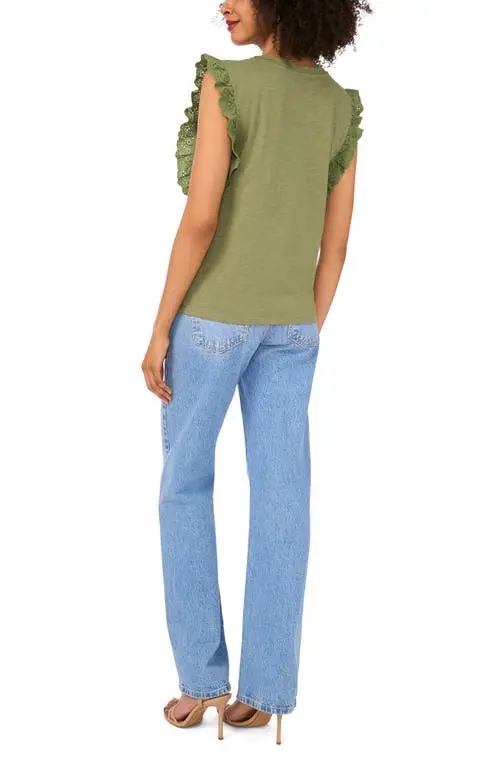 Vince Camuto Ruffle Eyelet Tank Top