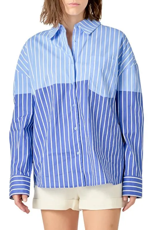 English Factory Colorblock Striped Shirt