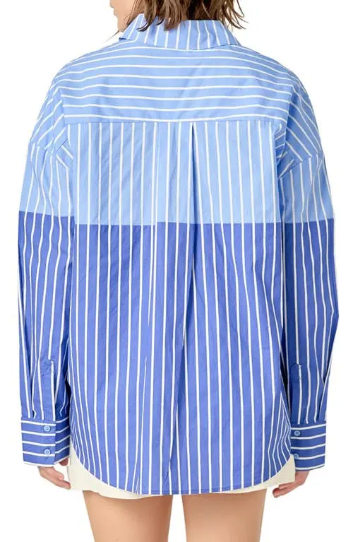 English Factory Colorblock Striped Shirt