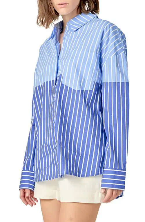English Factory Colorblock Striped Shirt