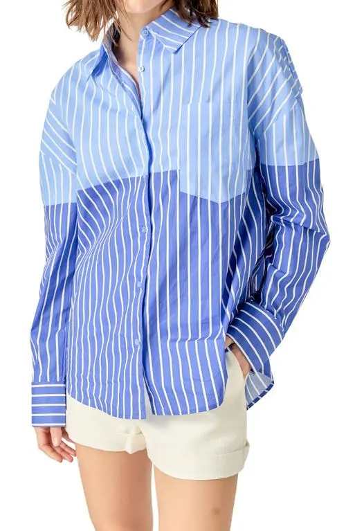 English Factory Colorblock Striped Shirt