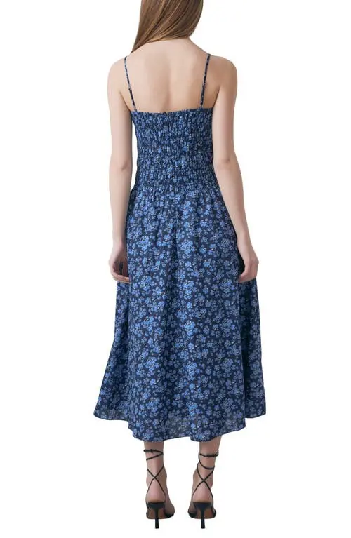 English Factory Floral Maxi Dress - Navy Multi