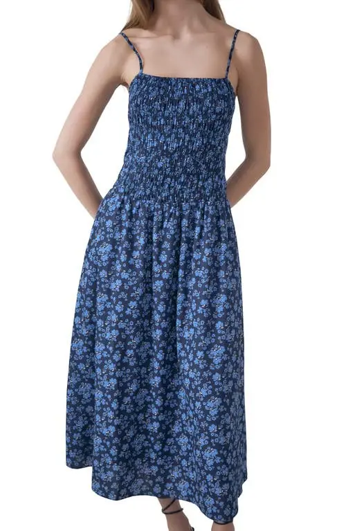 English Factory Floral Maxi Dress - Navy Multi