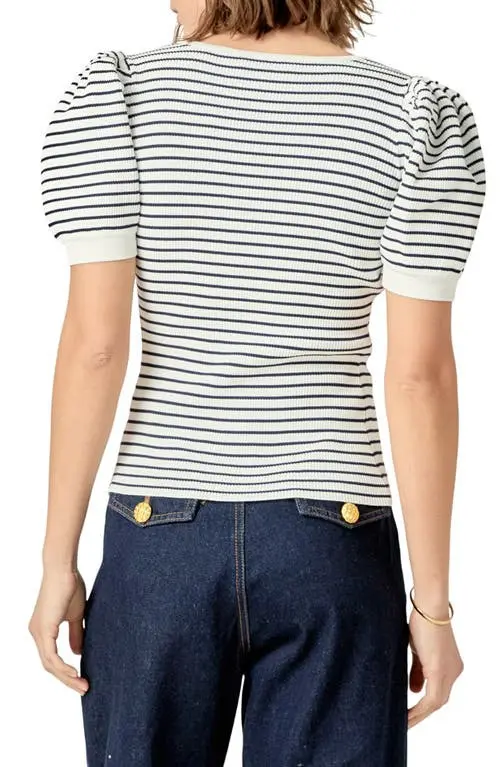 English Factory Square Neck Stripe Button-front Shirt
