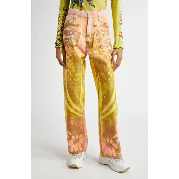 PAOLINA RUSSO Tie Dye Baggy Jeans - Mosaic