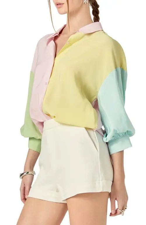 English Factory Colorblock Button-up Shirt