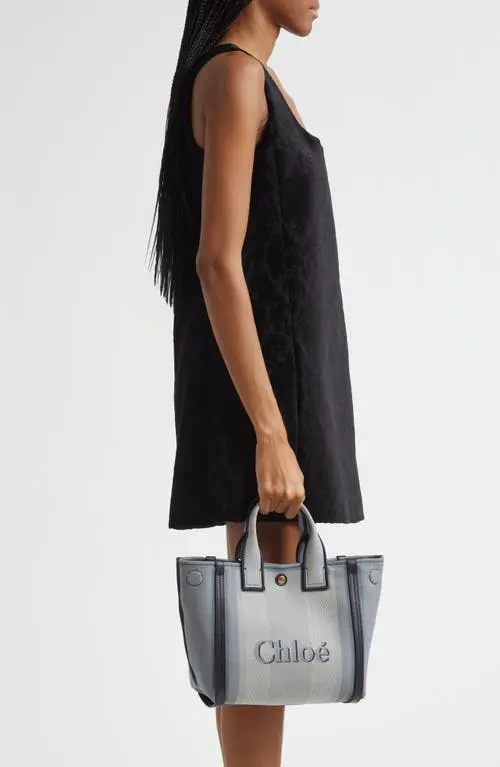 Chloé Logo Canvas Tote - Moonlight Blue
