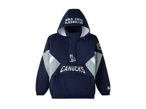 OVO X Nhl Vancouver Canucks Starter Half-zip Hooded Jacket