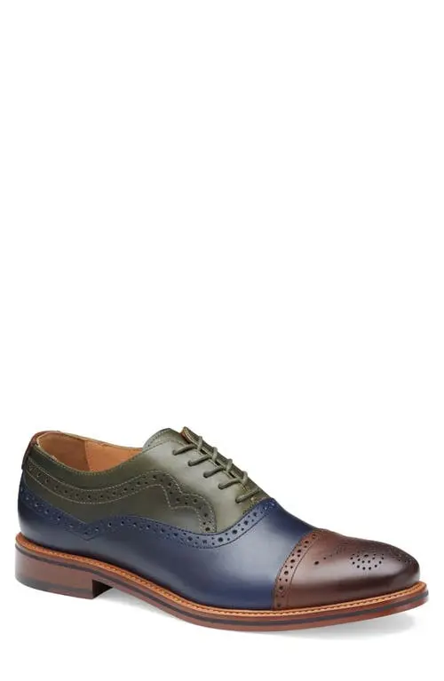 Johnston & Murphy Conard 2.0 175th Wingtip Oxford - Tan/navy/green Oiled