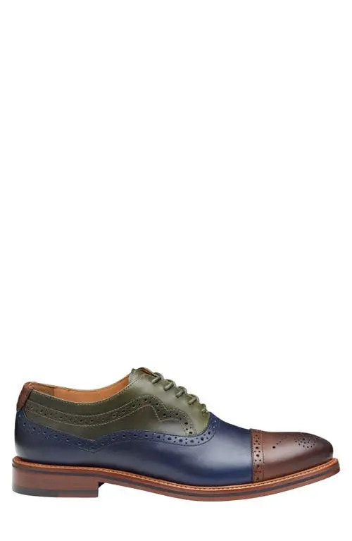 Johnston & Murphy Conard 2.0 175th Wingtip Oxford - Tan/navy/green Oiled