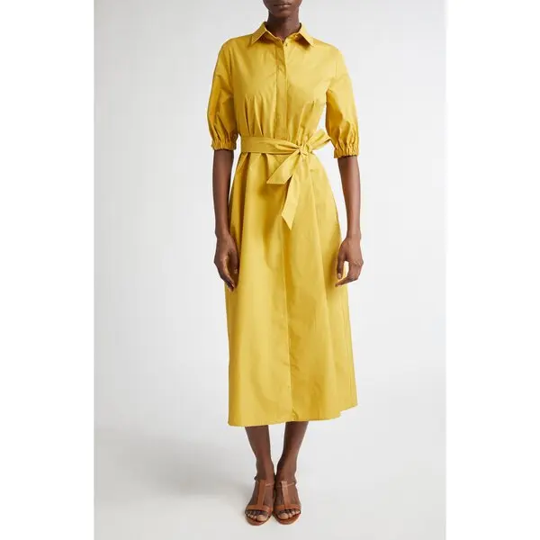 Max Mara Hoyo Cotton Belted Shirt Dress