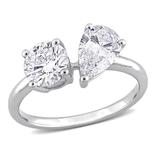 JULIANNA B. 14k 2 Ctw Lab-grown Diamond Two-stone Ring - White Gold