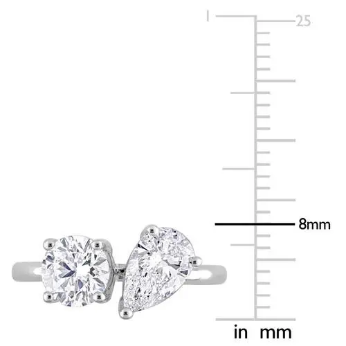 JULIANNA B. 14k 2 Ctw Lab-grown Diamond Two-stone Ring