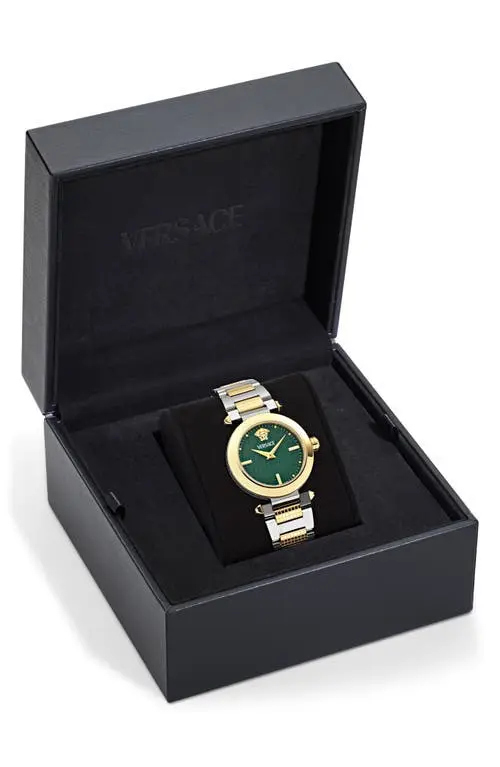 Versace Greek Bracelet Watch - Two Tone/ Green