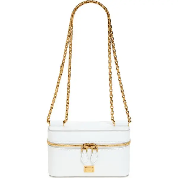 Dolce & Gabbana Sicily Leather Vanity Case Crossbody Bag - Bianco Ottico
