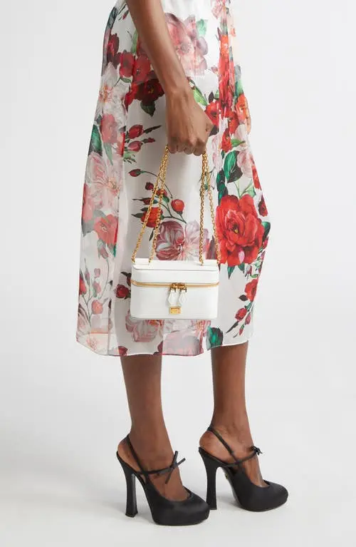Dolce & Gabbana Sicily Leather Vanity Case Crossbody Bag - Bianco Ottico