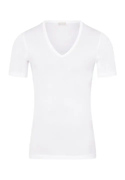 Hanro Cotton Pure Fitted Cotton V-neck T-shirt - White