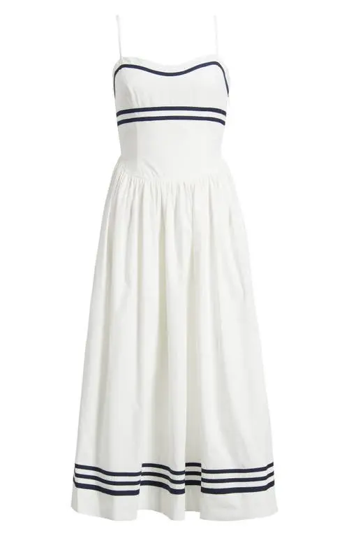 moon river ivory striped polo midi dress Ivory Striped Polo Midi Dress