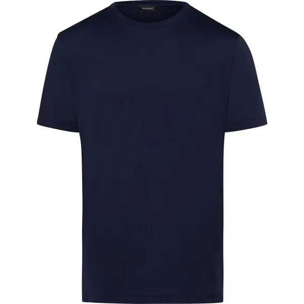 Hanro Night And Day Cotton Crew Neck T-shirt - Black Iris