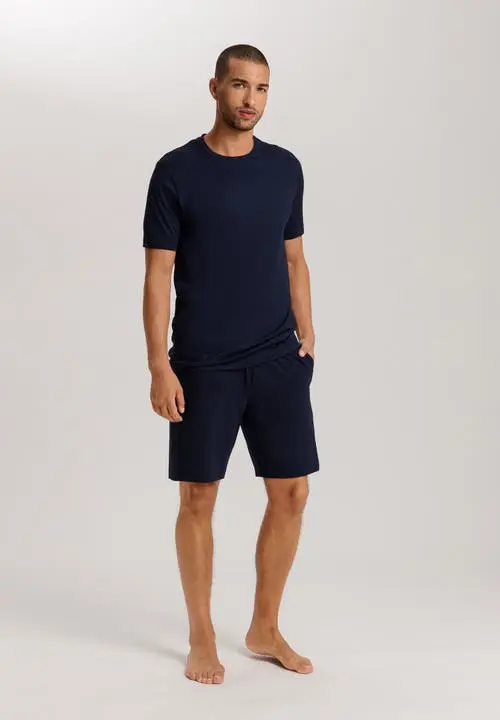 Hanro Night And Day Cotton Crew Neck T-shirt - Deep Navy