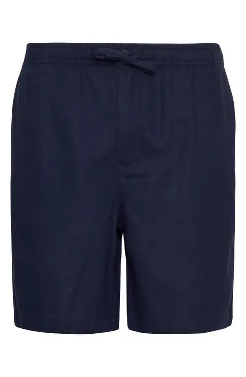 Barbour Relaxed Fit Linen & Cotton Drawstring Shorts - Navy