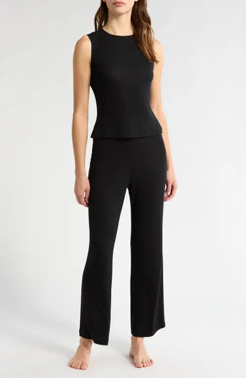 Natori Essentials Sleeveless Rib Pajamas - Black