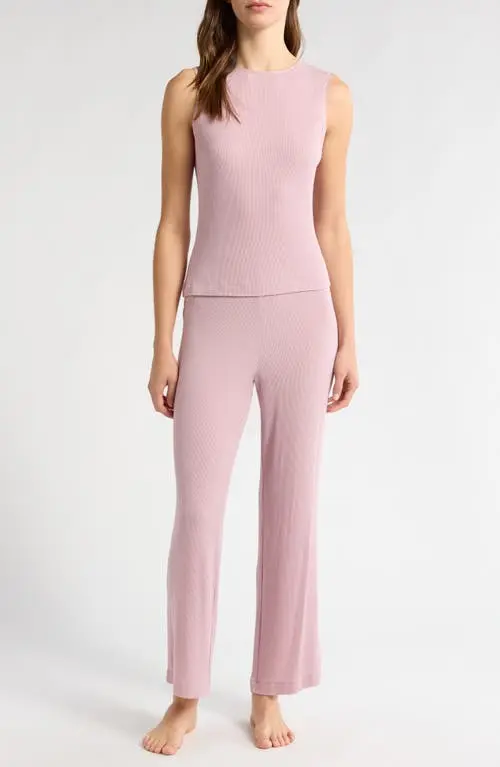 Natori Essentials Sleeveless Rib Pajamas - Rosebud