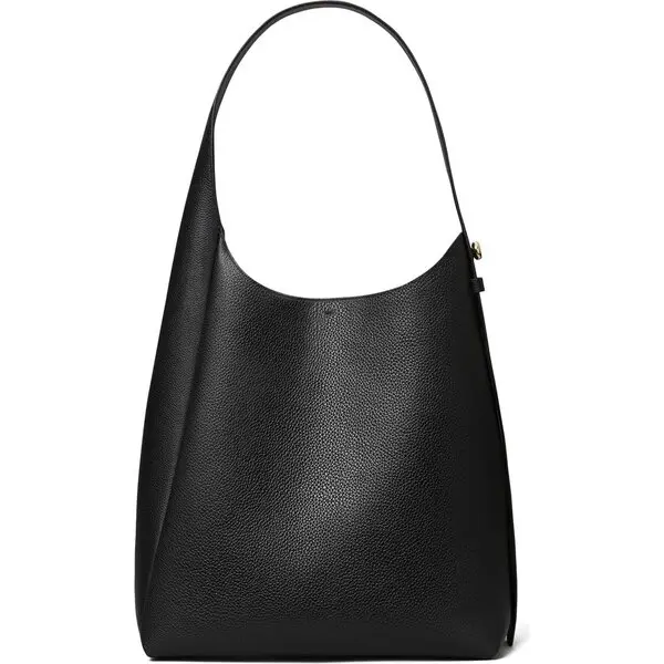 Tory Burch Pebbled Leather Hobo Bag - Black