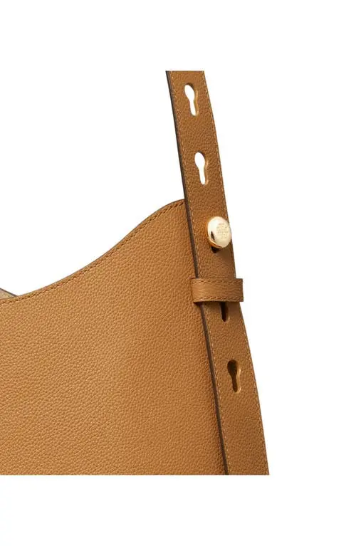 Tory Burch Pebbled Leather Hobo Bag - Tiramisu