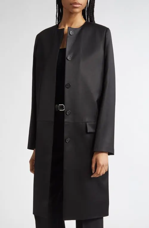 TOTEME Collarless Chintz Coat - Black