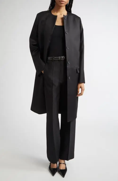TOTEME Collarless Chintz Coat - Black