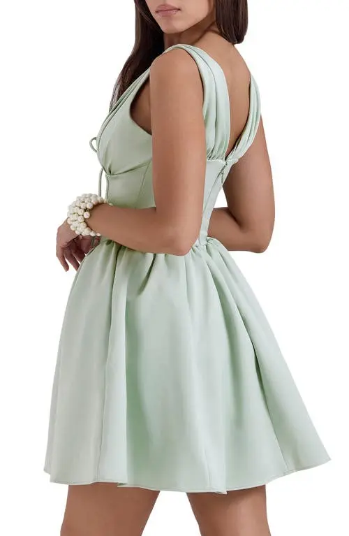 House Of Cb Emmeliette Satin Mini Dress - Pistachio
