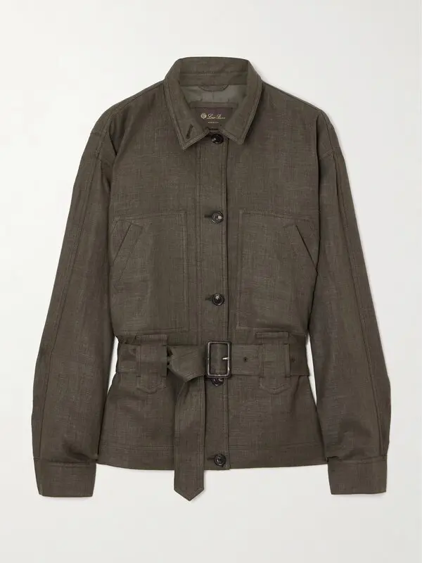 Loro Piana - Loro Piana Jaylon Belted Linen And Wool-Blend Jacket