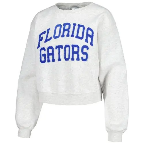 ZOOZATZ Florida Gators Core Chenille Cropped Pullover Sweatshirt