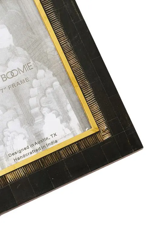 MATR BOOMIE Andhera Picture Framecarved Horn, Brass Inlay - Blush