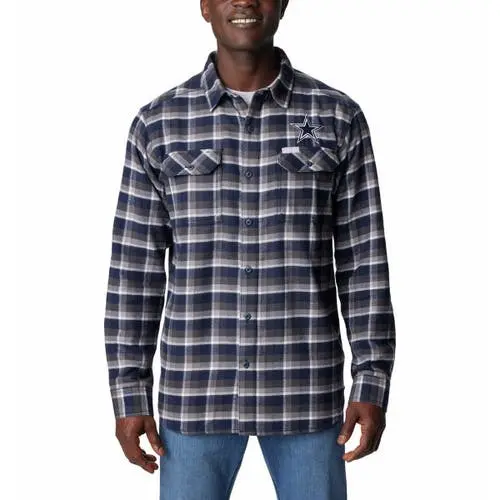 Columbia Dallas Cowboys Flare Gun Flannel Button-up Shirt - Navy