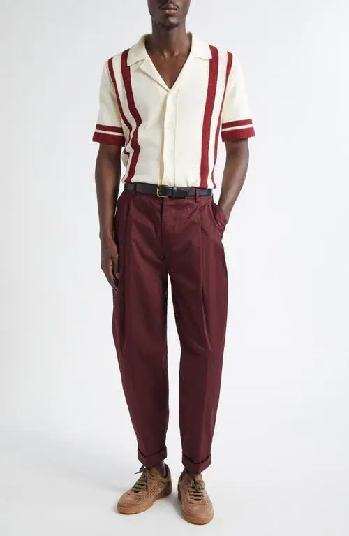 Dolce & Gabbana Double Pleat Cropped Stretch Cotton Pants - Dark Violet