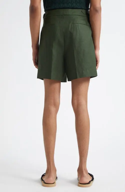 Dolce & Gabbana Side Tab Linen Shorts - V0304 Militare Scuro