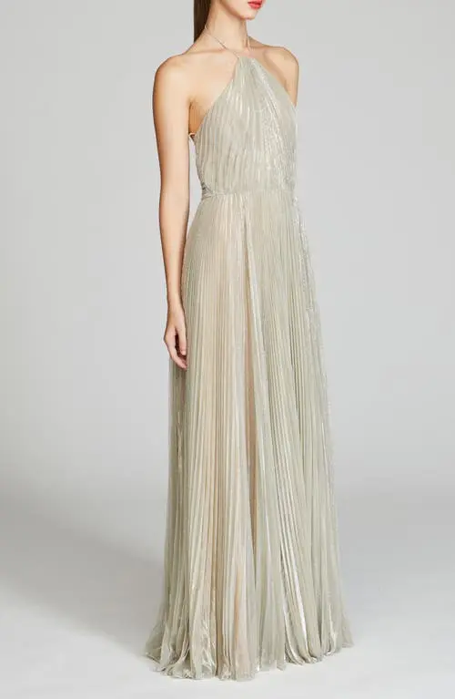 Halston Marisol Metallic Gown
