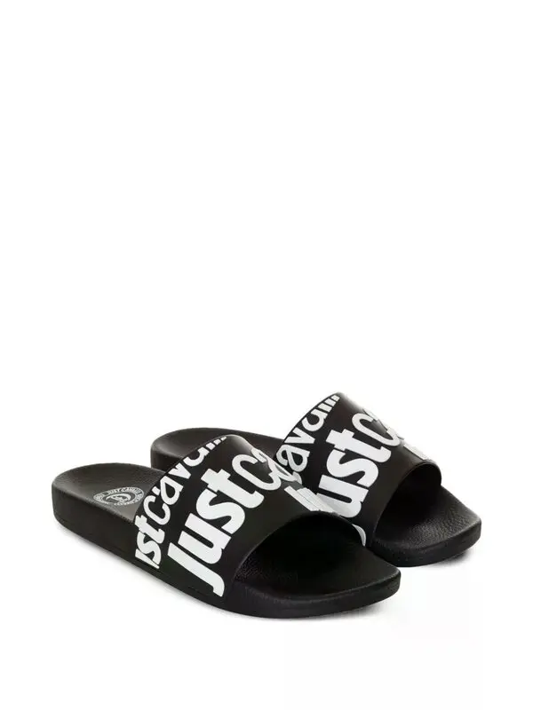 Just Cavalli Logo-print Slides - Black