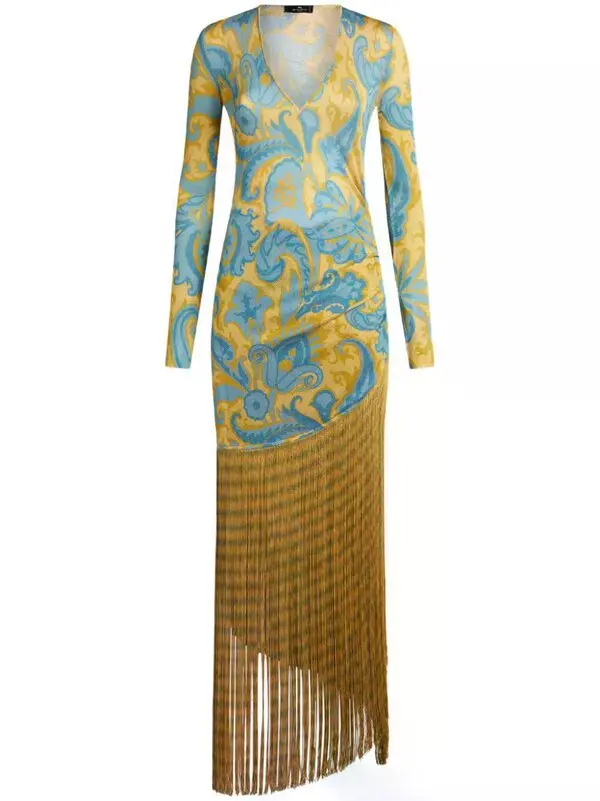 Etro Fringed Jacquard Dress